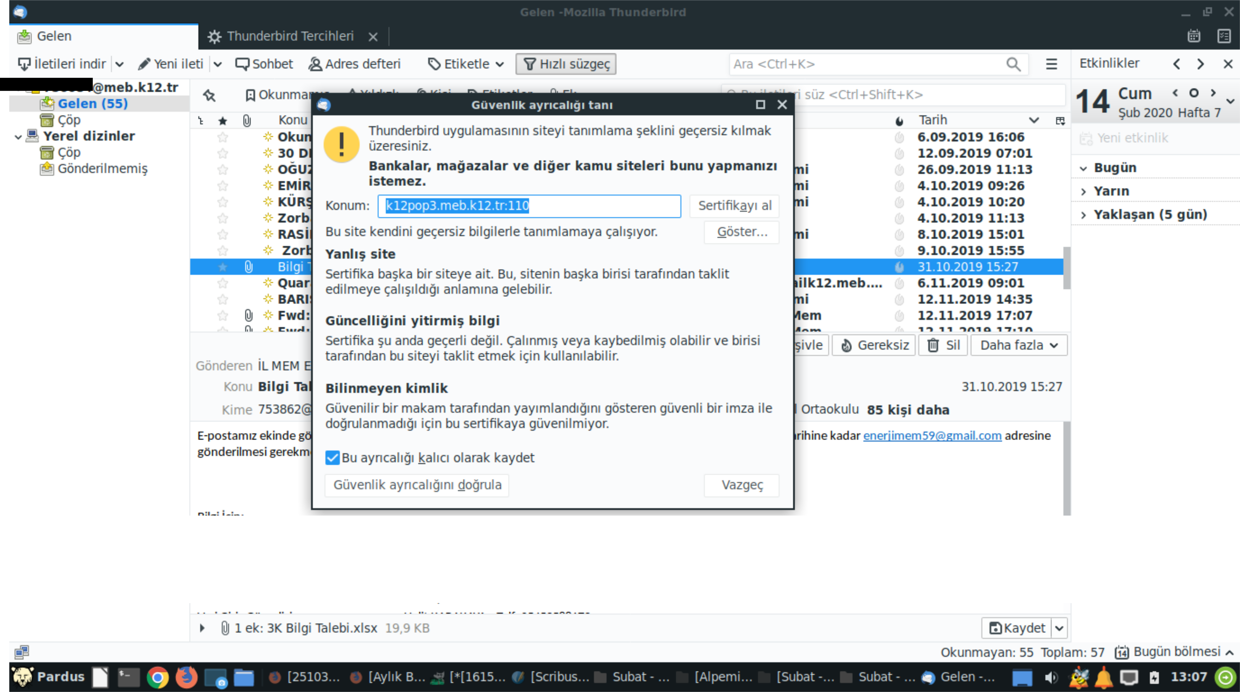 K12 Meb Mail Thunderbird Ayarı - Pardus Yardım Masası Bilgi Bankası ...